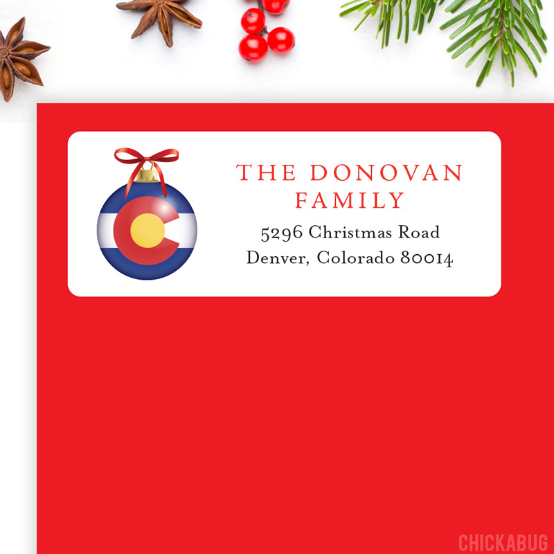 Personalized Colorado State Flag Christmas Address Labels – Chickabug