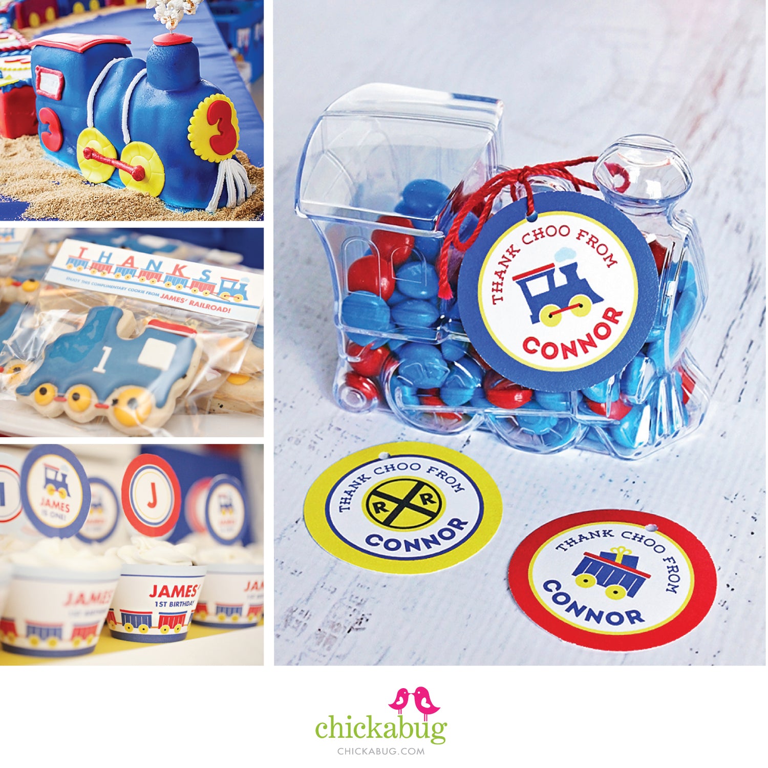Train Birthday Party Printable Decor Kit (Digital File) – Chickabug