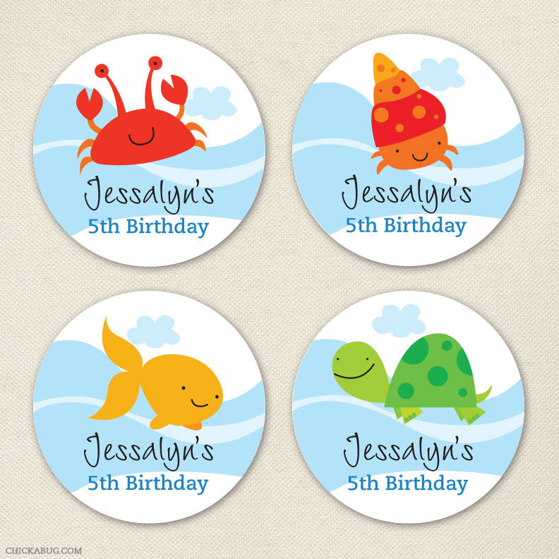 Under the Sea Birthday Stickers – Chickabug