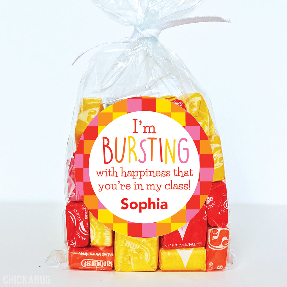 Personalized "Bursting With Happiness" Back to School Stickers – Chickabug