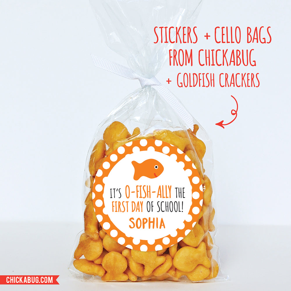 Goldfish "O-Fish-Ally" First Day of School Stickers – Chickabug