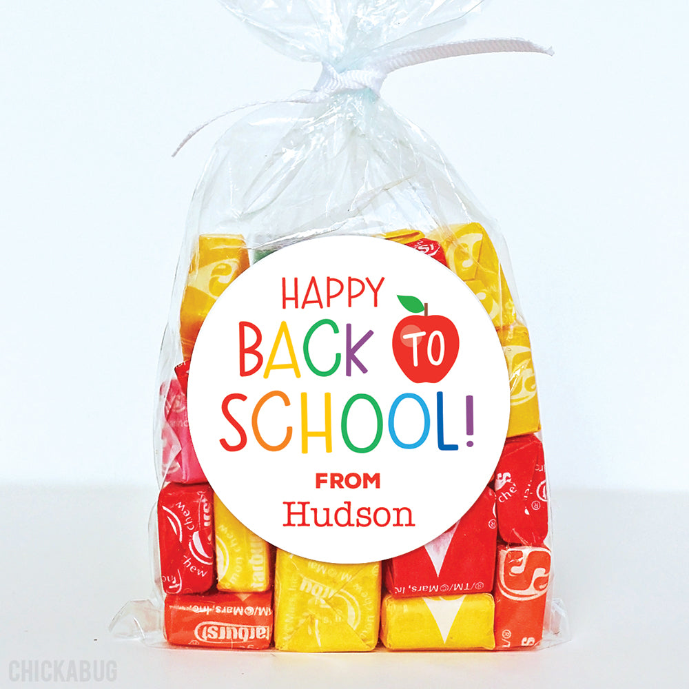 Personalized Apple "Happy Back to School" Stickers – Chickabug