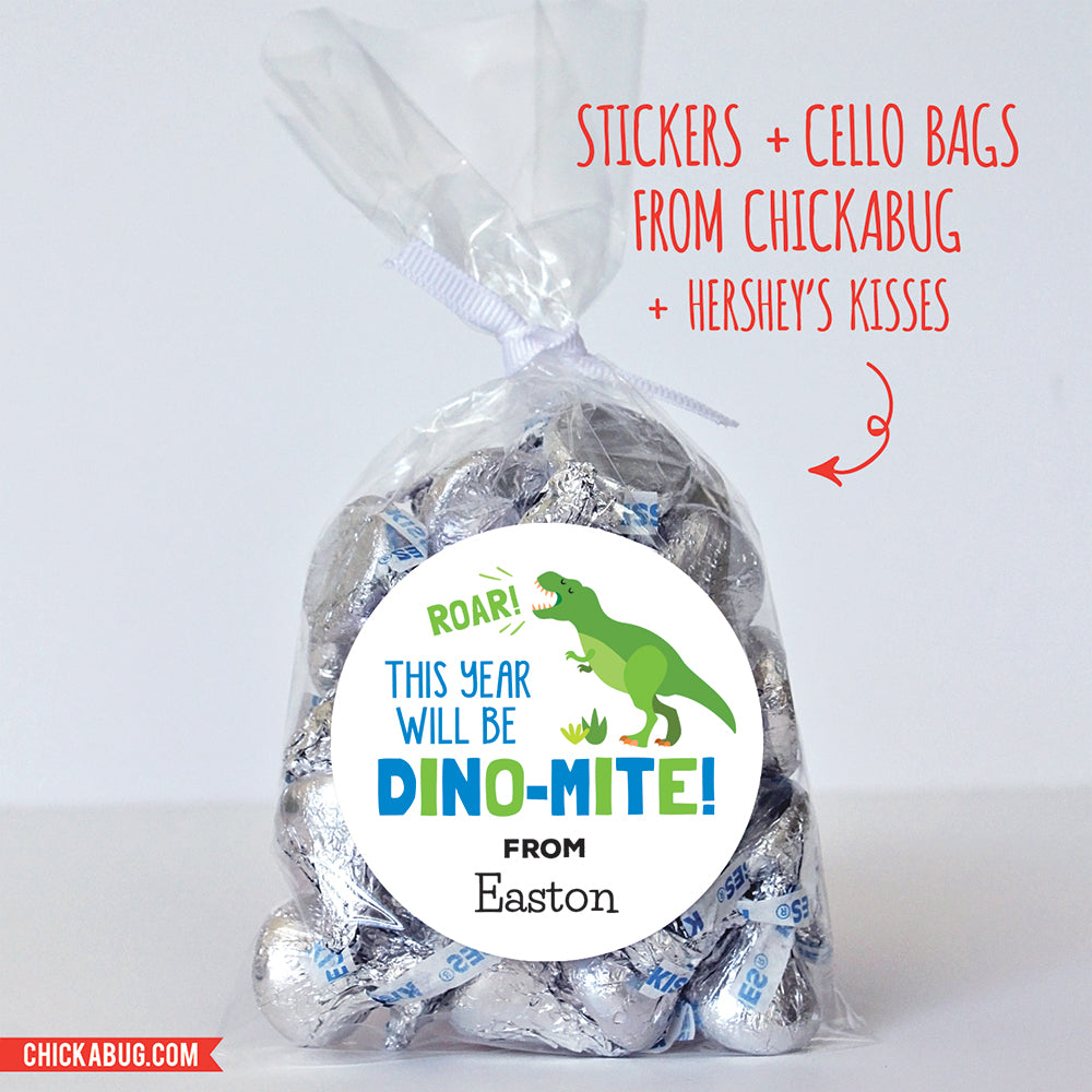 Personalized Dinosaur Back to School Stickers – Chickabug