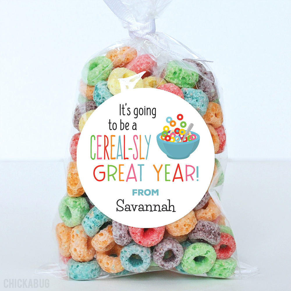 Personalized "Cereal-sly Great Year" Back to School Stickers – Chickabug