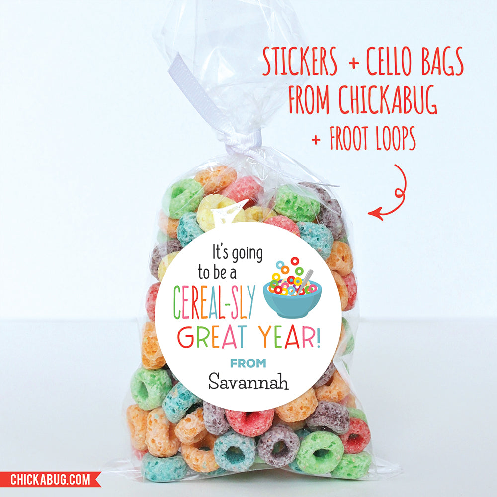 Personalized "Cereal-sly Great Year" Back to School Stickers – Chickabug
