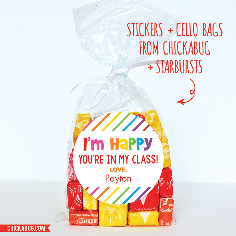 Personalized "Happy You're In My Class" Back to School Stickers – Chickabug