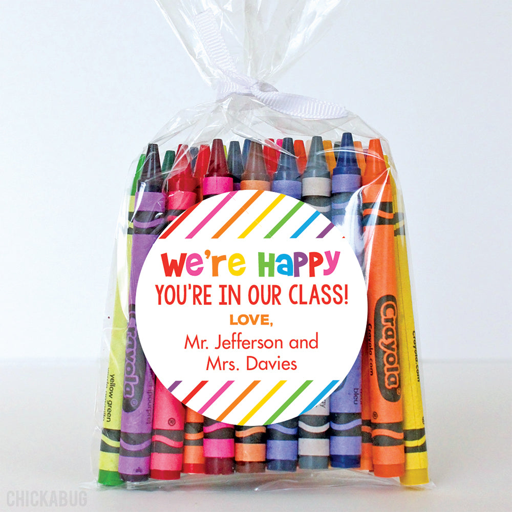 Personalized "Happy You're In My Class" Back to School Stickers – Chickabug
