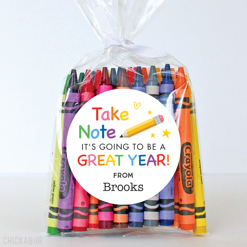 Pencil "Take Note" Back to School Stickers – Chickabug