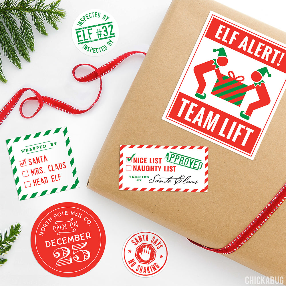 Santa's Sleigh Mail Gift Stickers - Pack of 24 – Chickabug