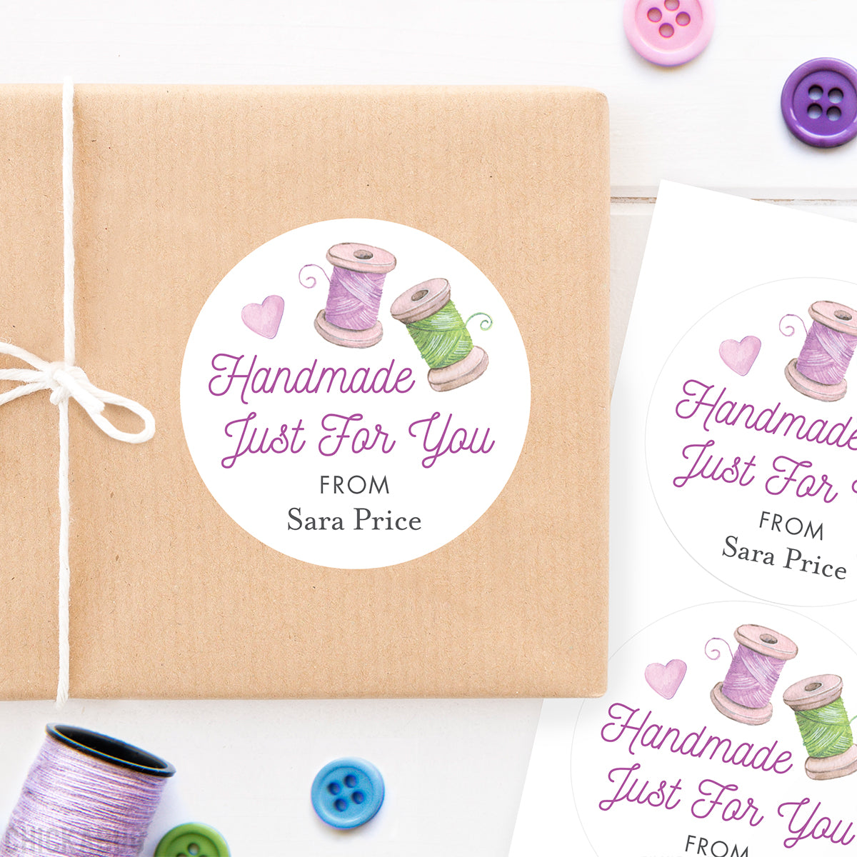 Sewing Handmade Just For You Personalized Stickers – Chickabug