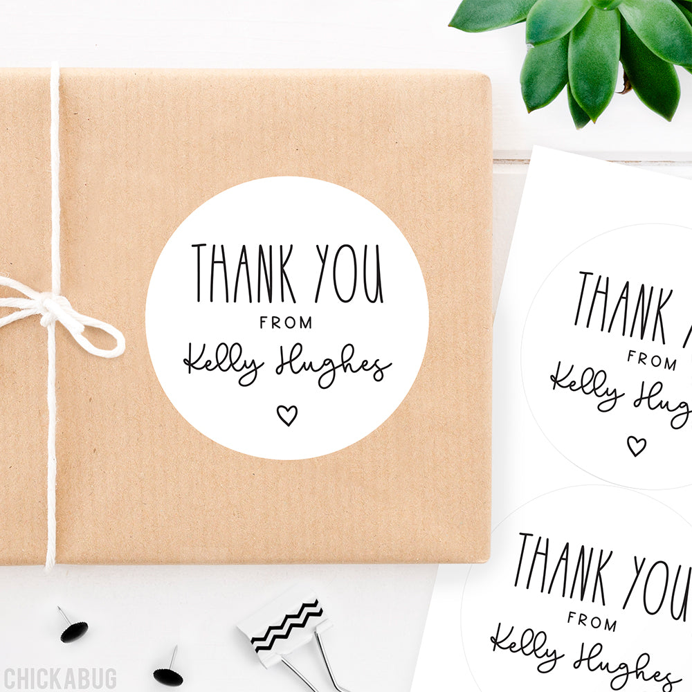 Farmhouse Writing Personalized Thank You Labels – Chickabug