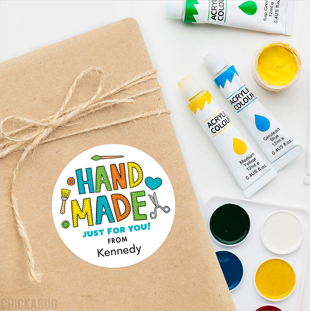 Crafty "Hand Made" Personalized Stickers – Chickabug
