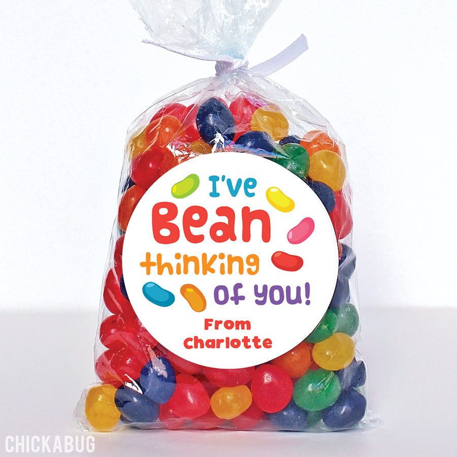 "I've Bean Thinking Of You" Personalized Stickers – Chickabug