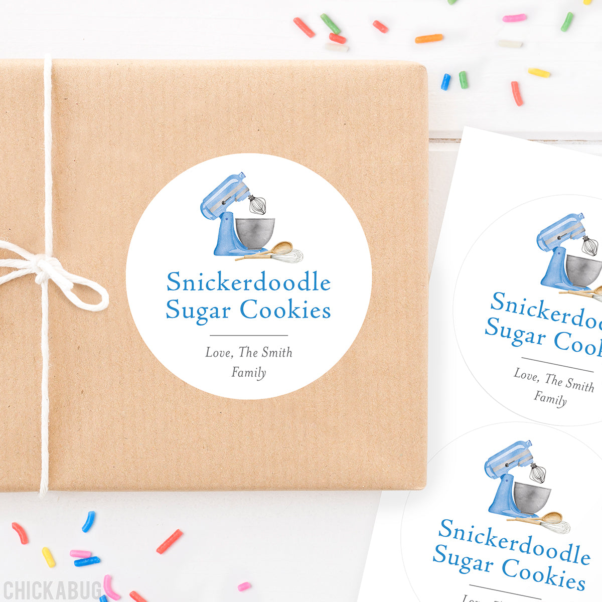 Personalized Blue Mixer Food & Baking Gift Labels – Chickabug