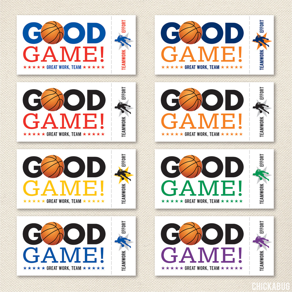 Basketball Team Snack Day Personalized Labels - Your Choice of Color ...
