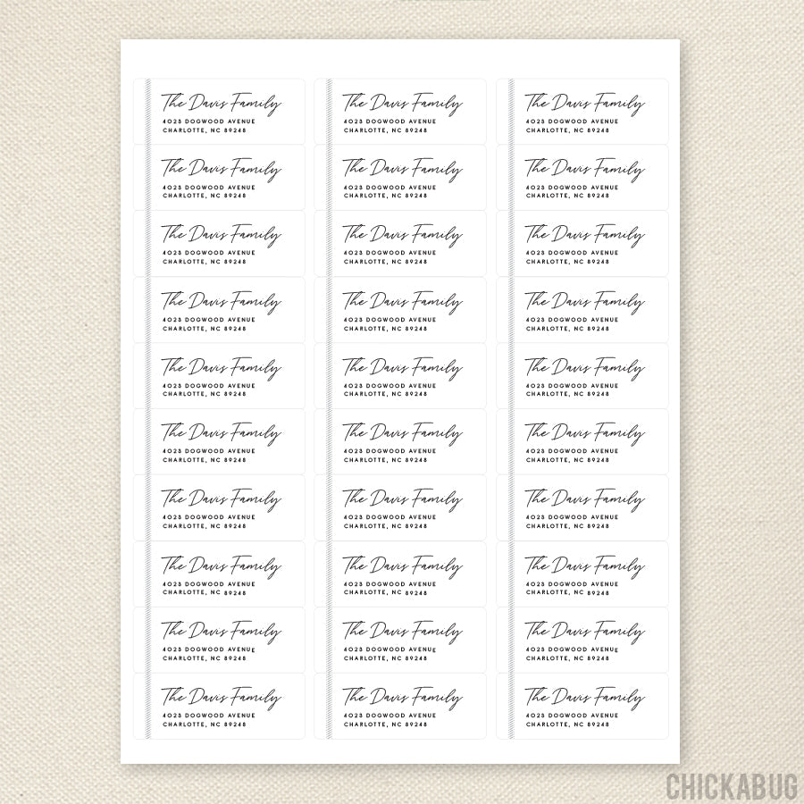 Personalized Farmhouse Stripe Return Address Labels – Chickabug