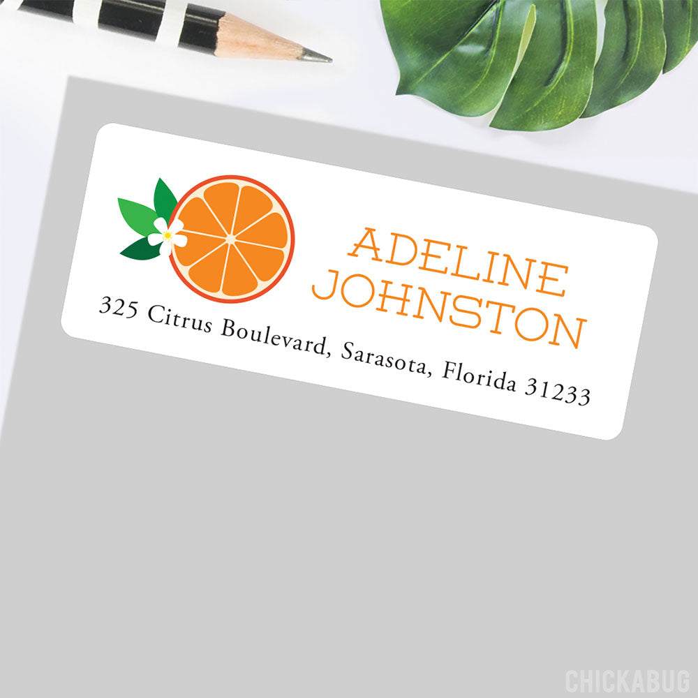 Personalized Florida Orange Return Address Labels – Chickabug
