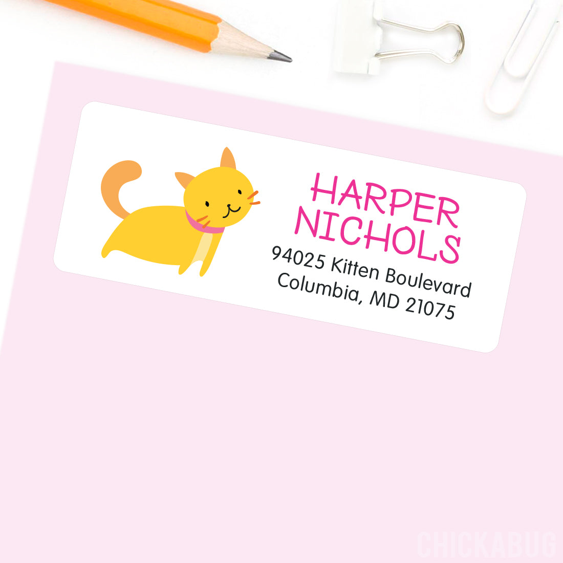 Personalized Cute Cat Return Address Labels | Kitten Address Labels ...