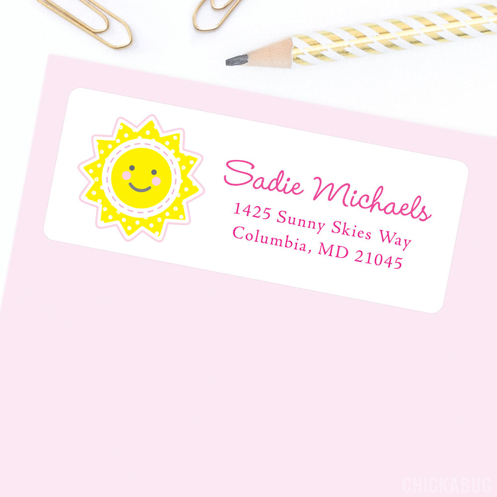 Personalized Sunshine Return Address Labels – Chickabug