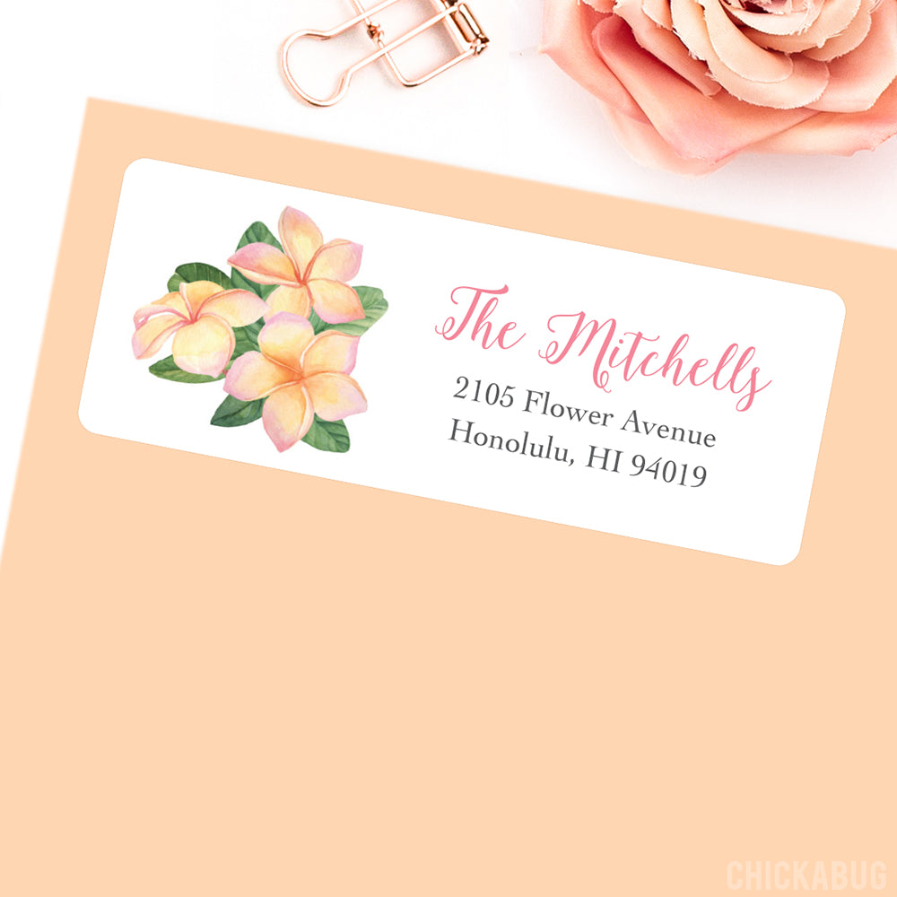 Personalized Tropical Flowers Return Address Labels – Chickabug