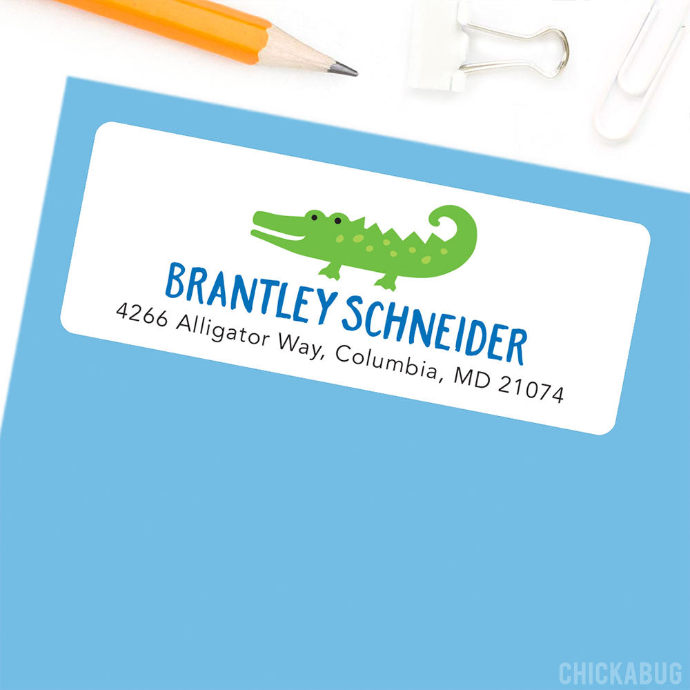 Personalized Alligator Return Address Labels – Chickabug