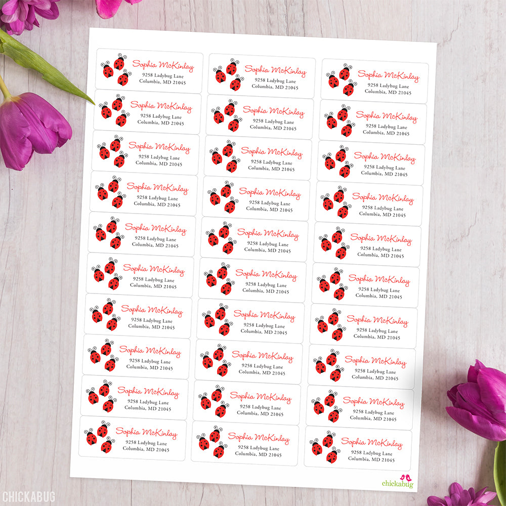 Personalized Ladybug Return Address Labels – Chickabug