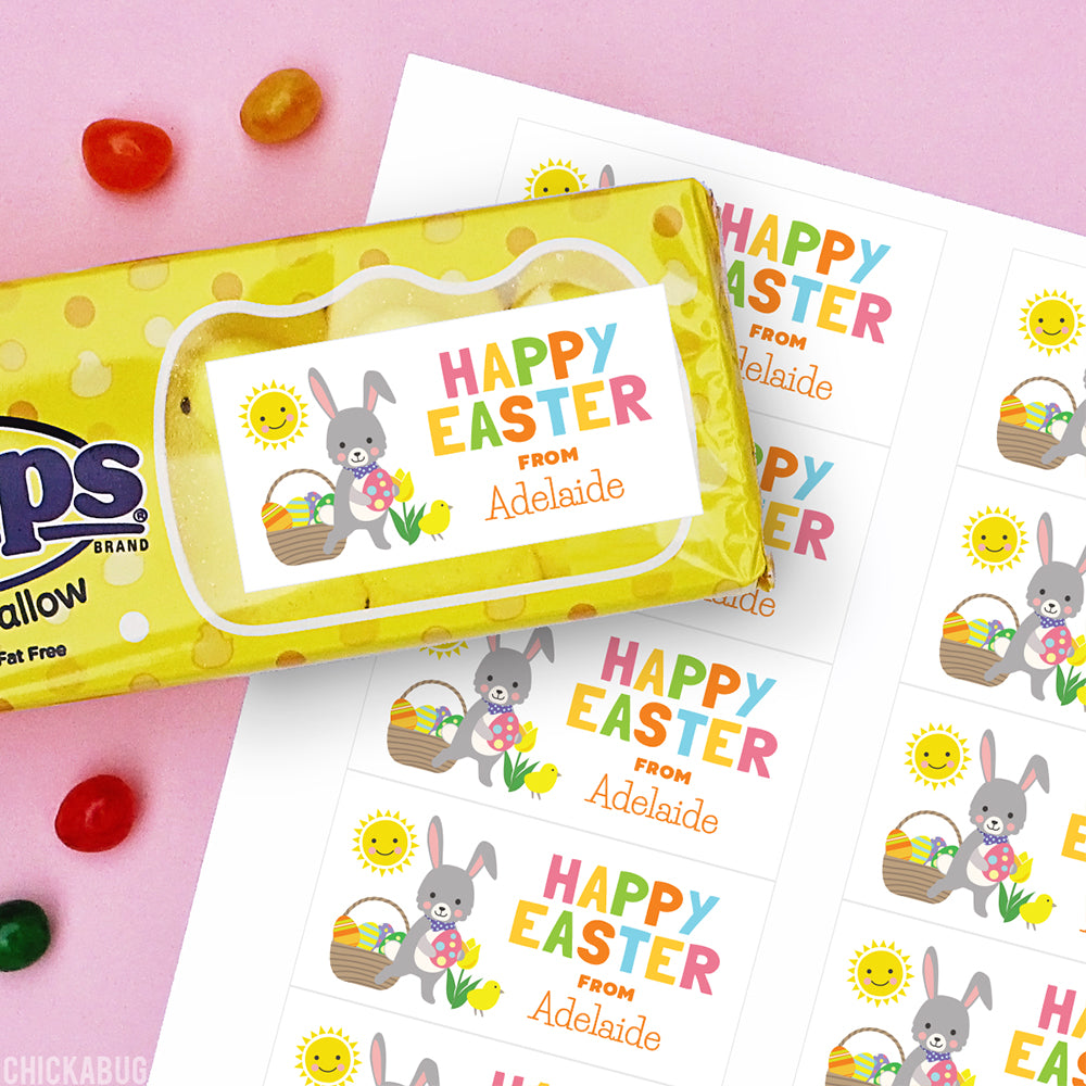 Personalized Bunny Egg Hunt Happy Easter Labels – Chickabug