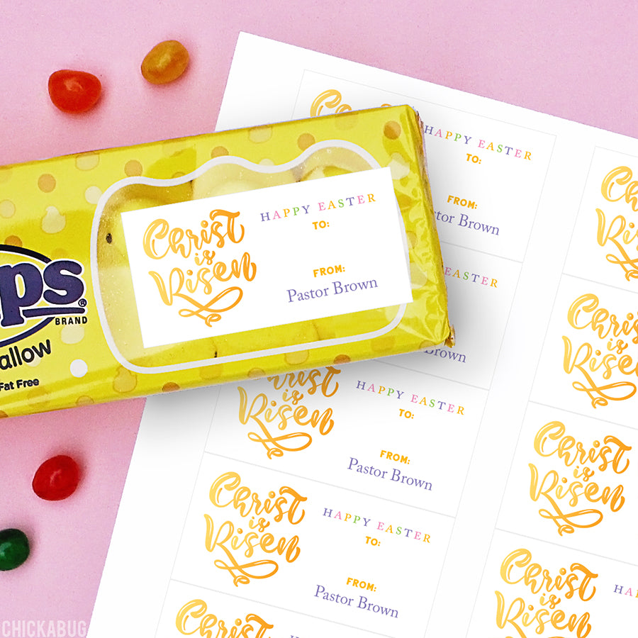 Personalized "Christ Is Risen" Easter Gift Labels – Chickabug