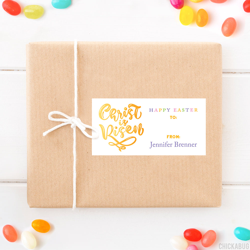 Personalized "Christ Is Risen" Easter Gift Labels – Chickabug