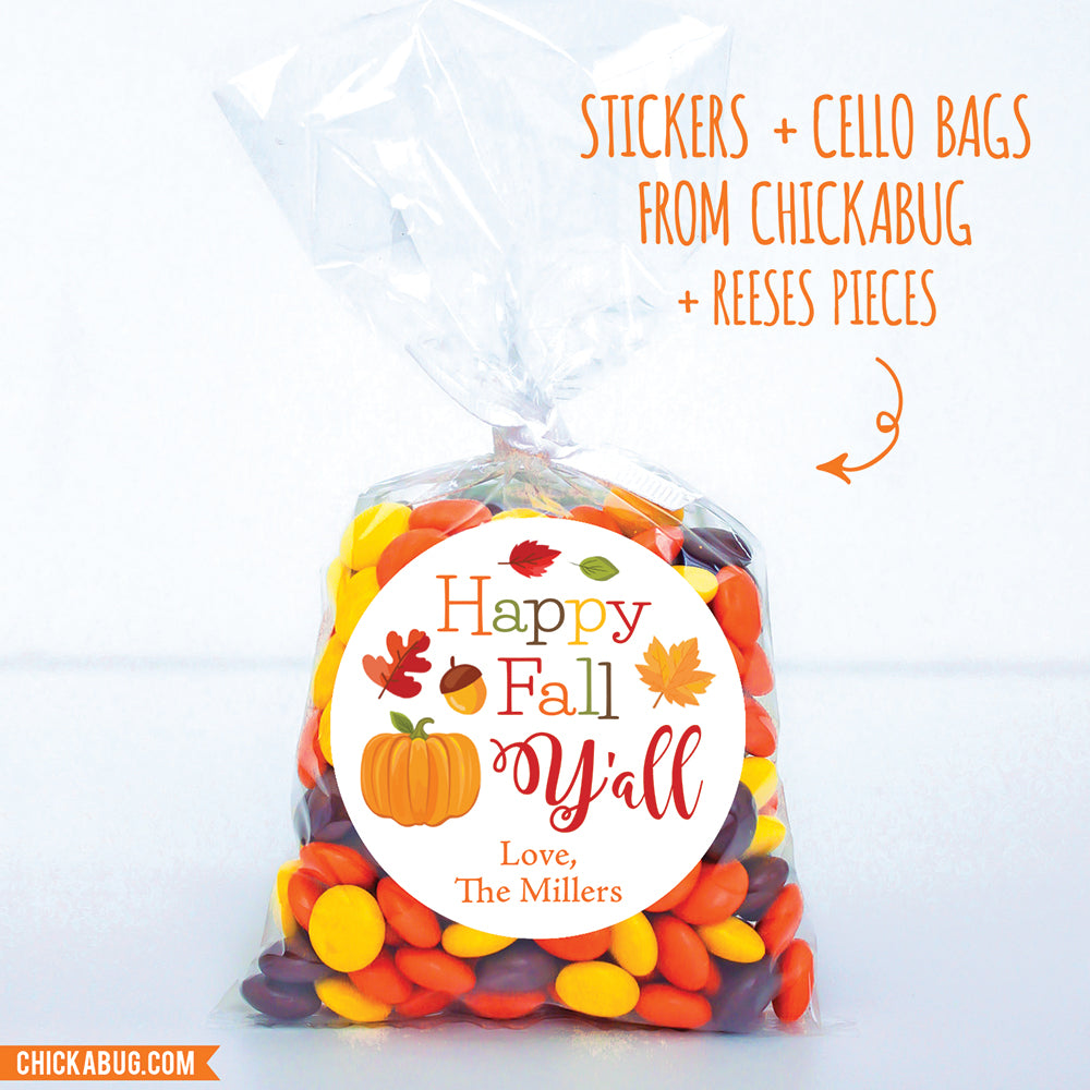 Personalized "Happy Fall Y'All" Fall Stickers – Chickabug