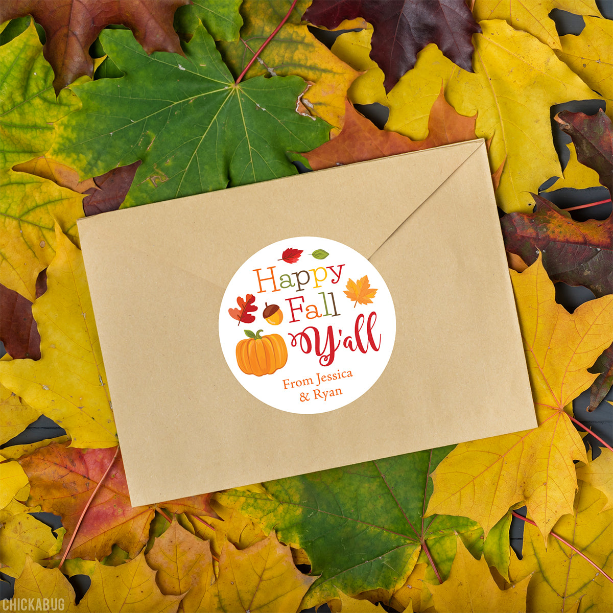Personalized "Happy Fall Y'All" Fall Stickers – Chickabug