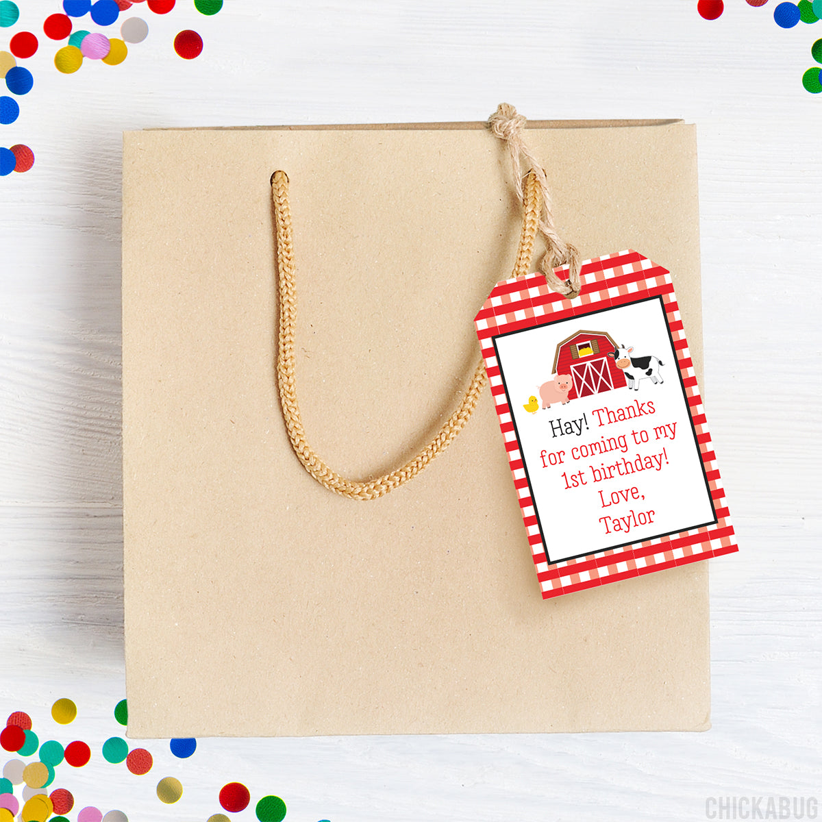 Farm Party Barn & Animals Favor Tags (EDITABLE INSTANT DOWNLOAD ...