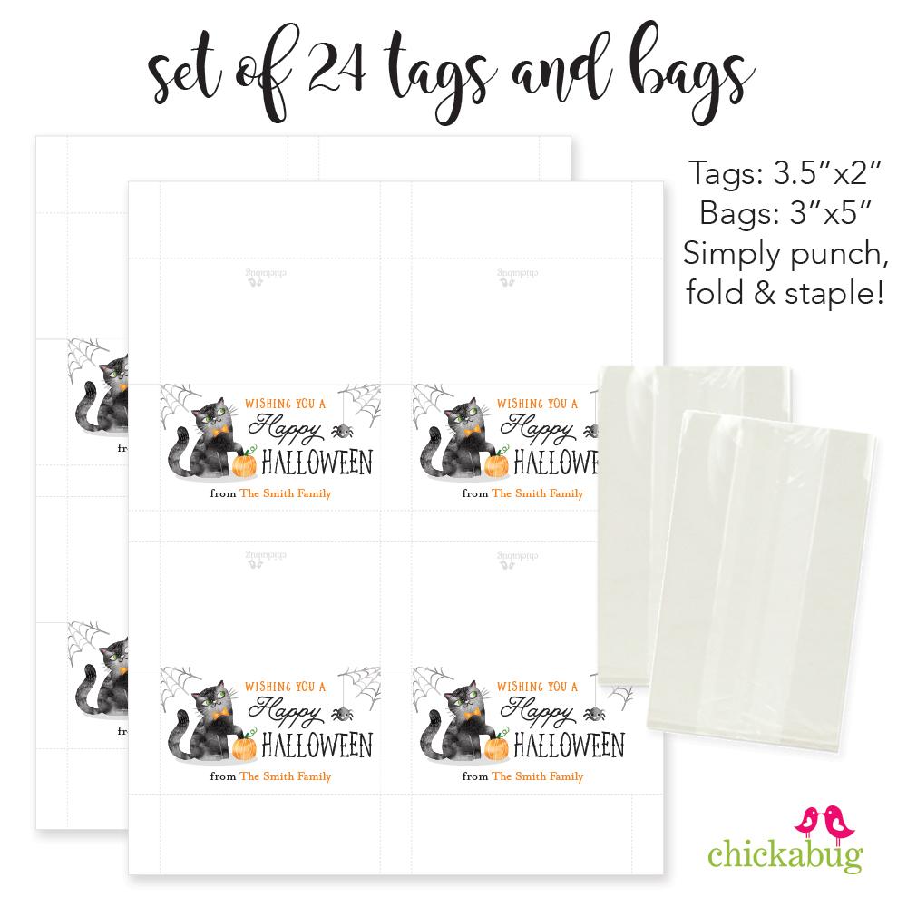 Personalized Black Cat Halloween Treat Bags – Chickabug