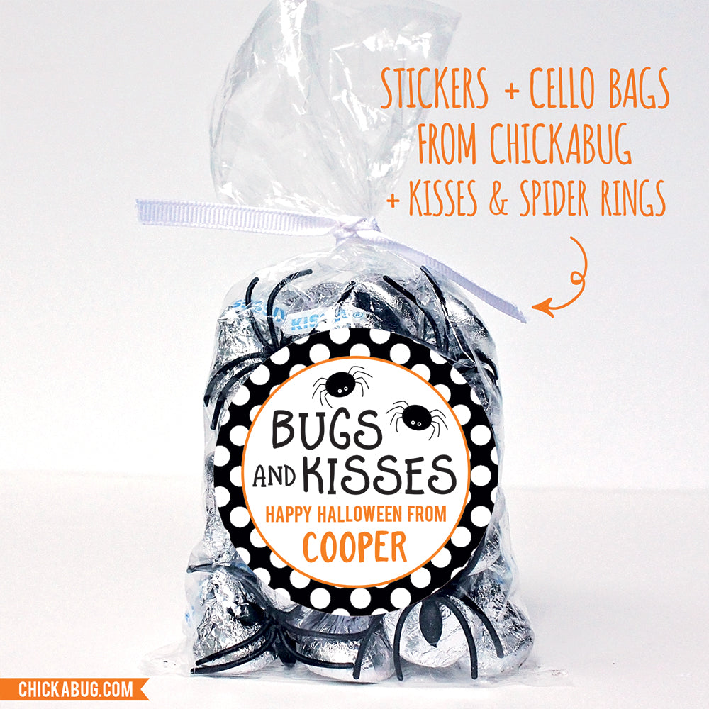 Personalized "Bugs and Kisses" Halloween Stickers – Chickabug