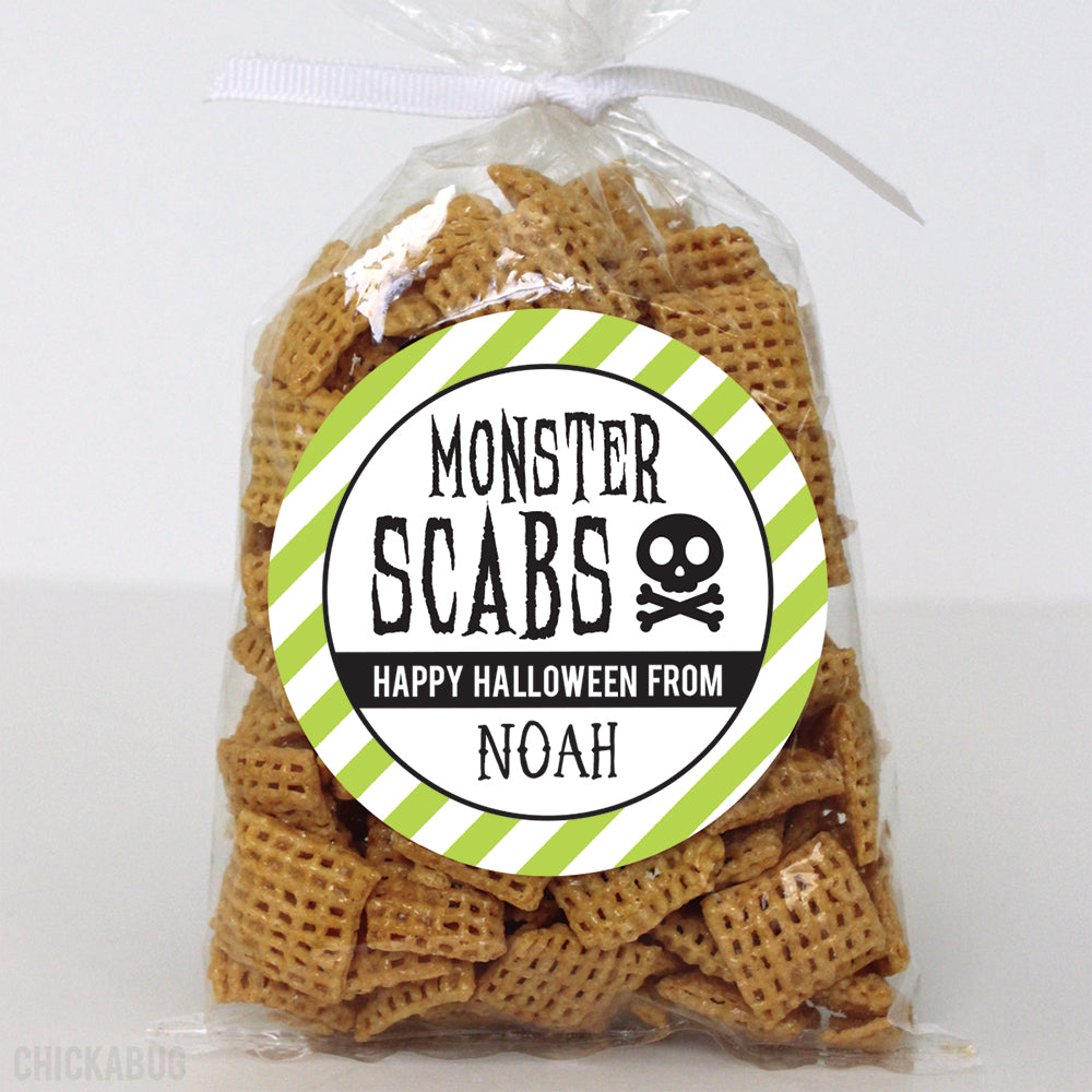 Personalized "Monster Scabs" Halloween Stickers – Chickabug