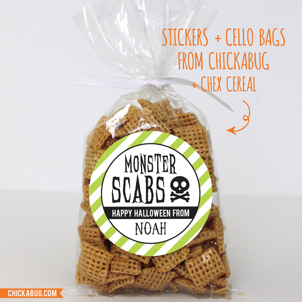Personalized "Monster Scabs" Halloween Stickers – Chickabug