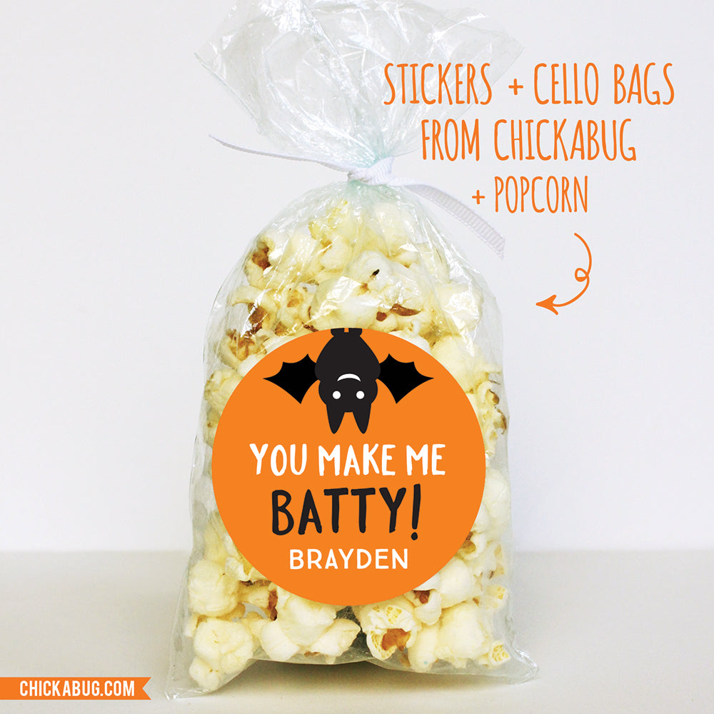 Personalized "You Make Me Batty" Halloween Stickers – Chickabug