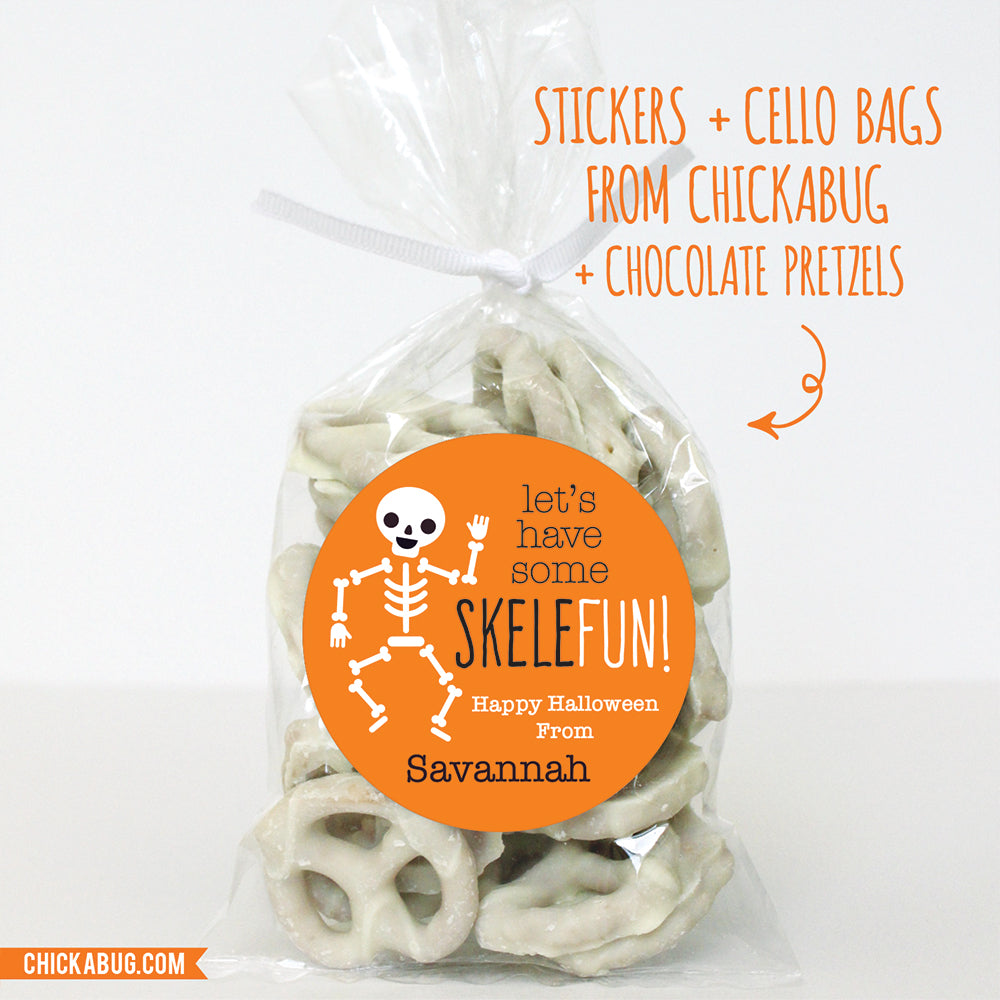 Personalized "Let's Have Some SkeleFun" Skeleton Halloween Stickers ...