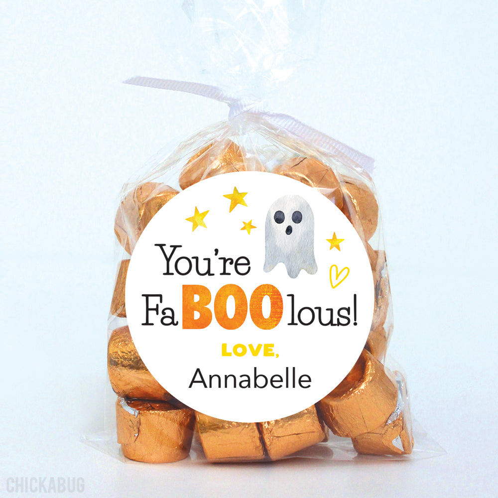 Personalized "You're FaBOOlous!" Ghost Halloween Stickers – Chickabug