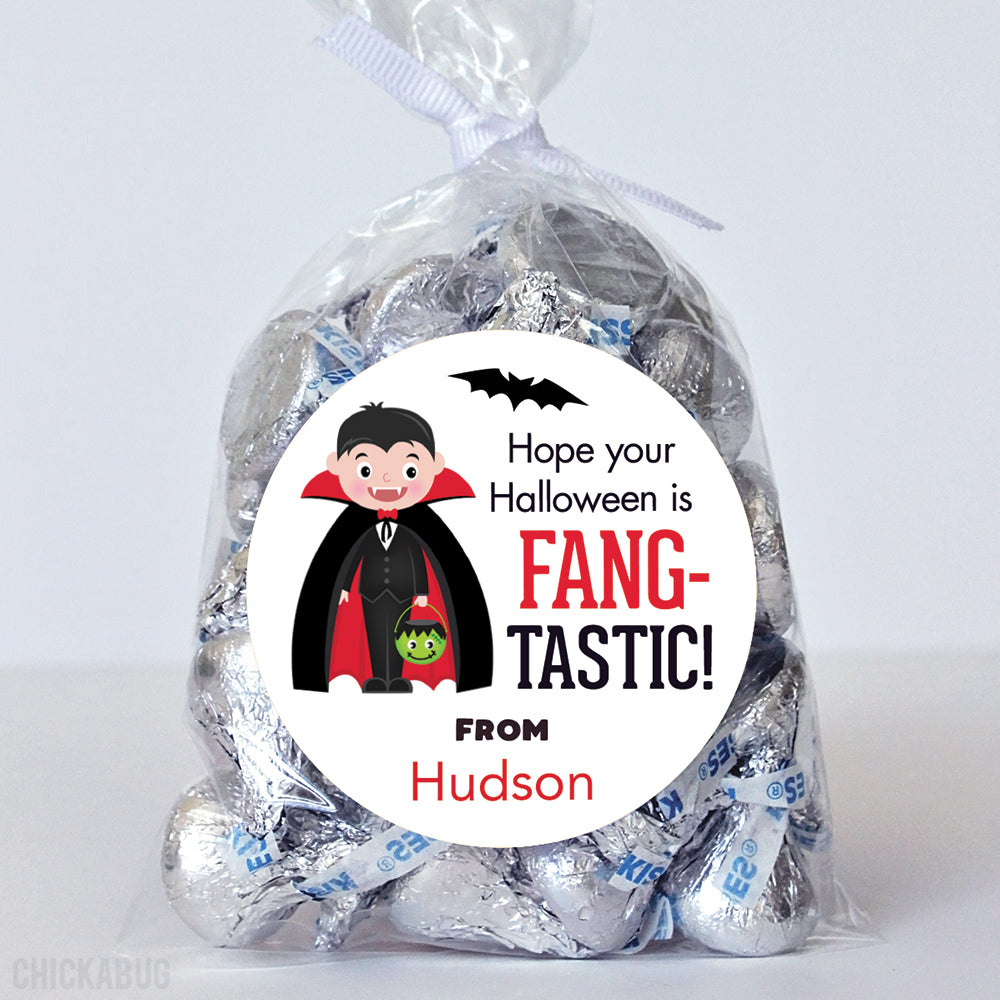 Personalized Dracula "Fang-tastic" Halloween Stickers – Chickabug