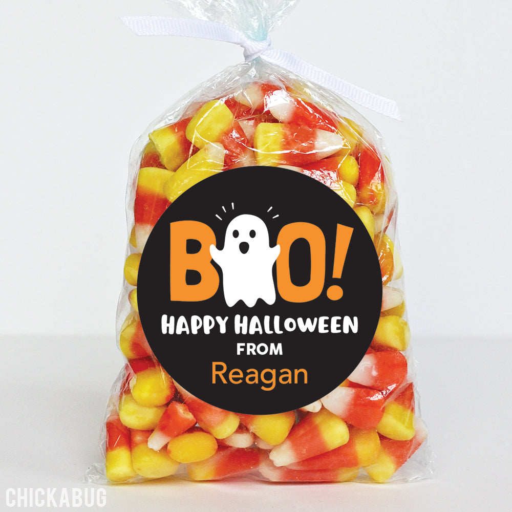 Personalized "BOO!" Halloween Ghost Stickers – Chickabug