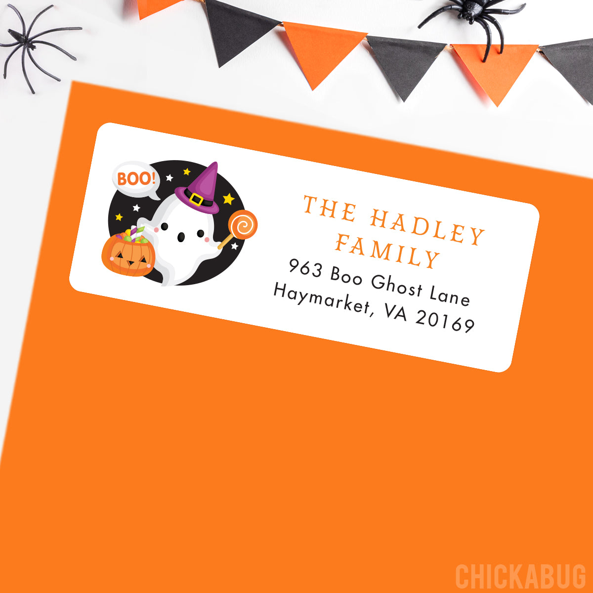 Personalized Ghost Halloween Return Address Labels – Chickabug