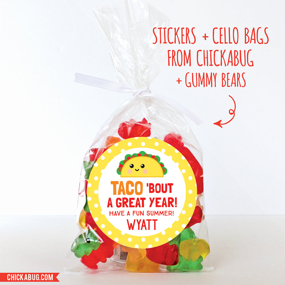 Personalized Taco Last Day of School Stickers – Chickabug
