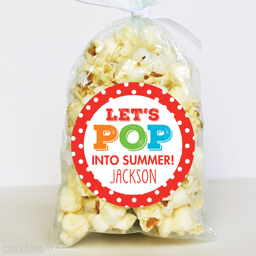 Personalized "Pop Into Summer" Last Day of School Stickers – Chickabug