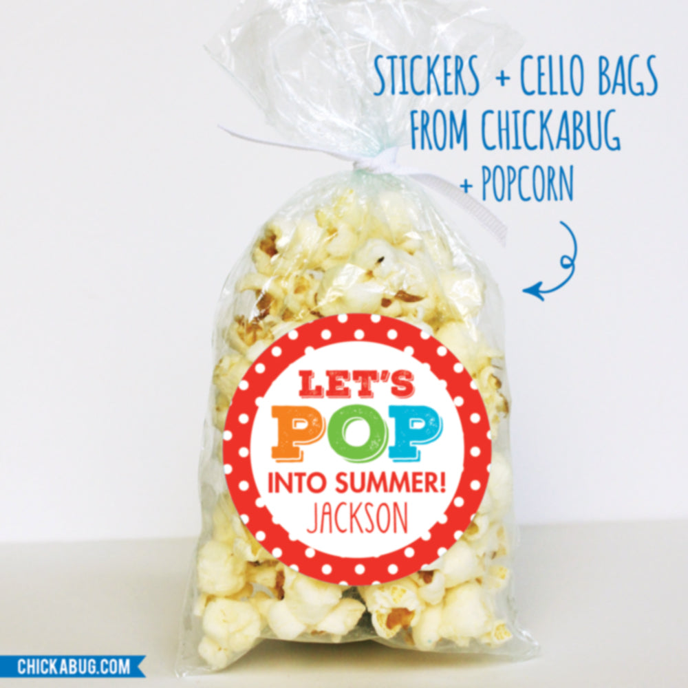 Personalized "Pop Into Summer" Last Day of School Stickers – Chickabug