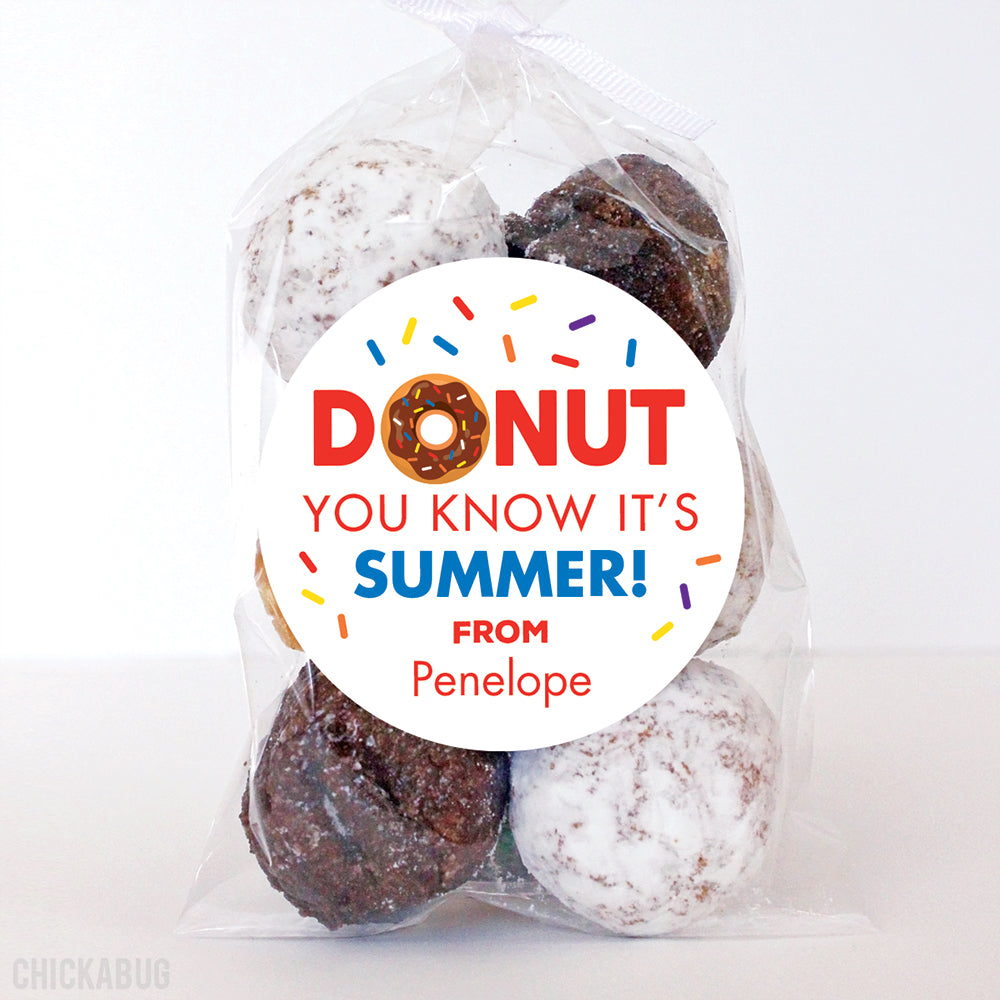 Personalized Donut Last Day of School Stickers – Chickabug