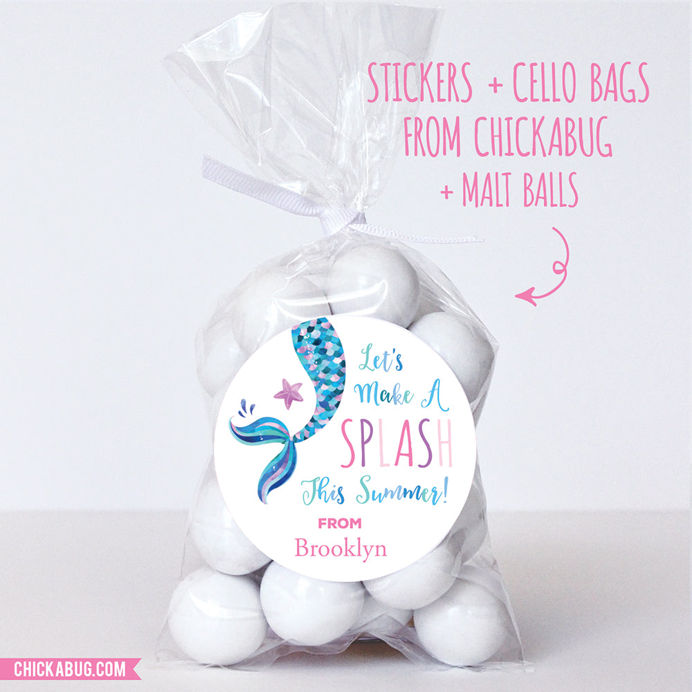 Personalized Mermaid Last Day of School Stickers – Chickabug