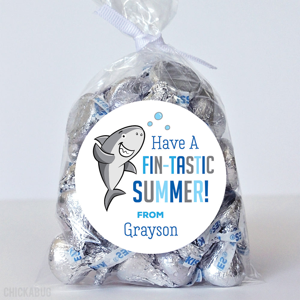 Personalized Shark Last Day of School Stickers – Chickabug