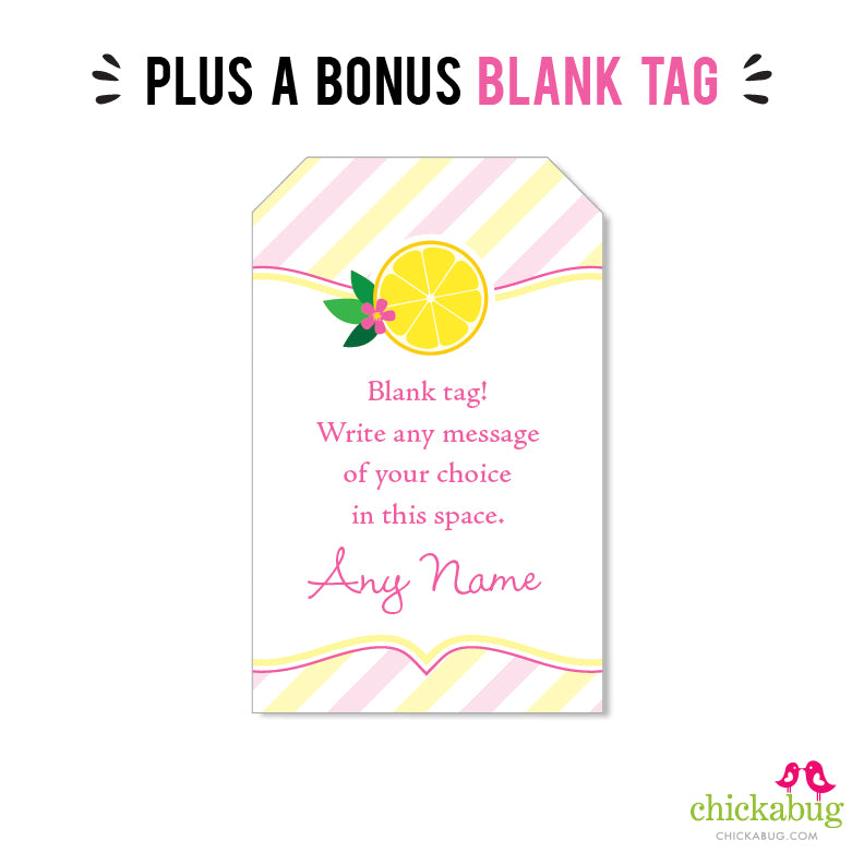 Pink Lemonade Party Favor Tags (EDITABLE INSTANT DOWNLOAD) – Chickabug