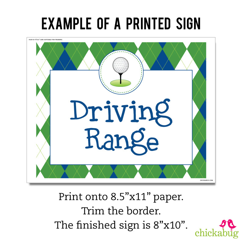Navy Golf Party Signs (EDITABLE INSTANT DOWNLOAD) – Chickabug